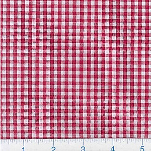 Kaufman 1/8'' Carolina Gingham Red, Fabric by the Yard