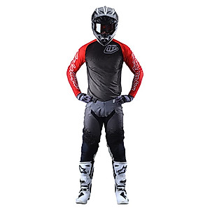 Troy Lee Designs SE Pro Air Webstar Jersey - Motocross Dirt Bike ATV Enduro Dual Sport Racing Off Road Riding Ventilated Warm Weather Gear - Adult Mens (Black/Gray, XL)