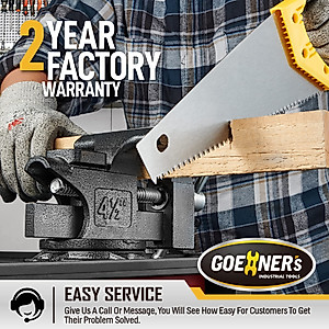 Bench Vise 4-1/2", Vice for Workbench with Heavy Duty Forged Steel Construction, Built-in Pipe Jaw, Swivel Base Table Vise for Woodworking, Home Workshop Use and DIY Jobs