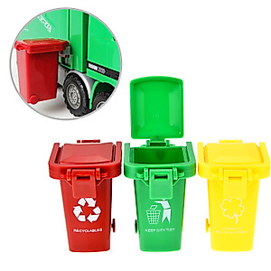 TecUnite Kids 6 Pieces Mini Trash Cans, 7.9 Gallon Capacity, ABS Material, Red, Yellow, Green Colors