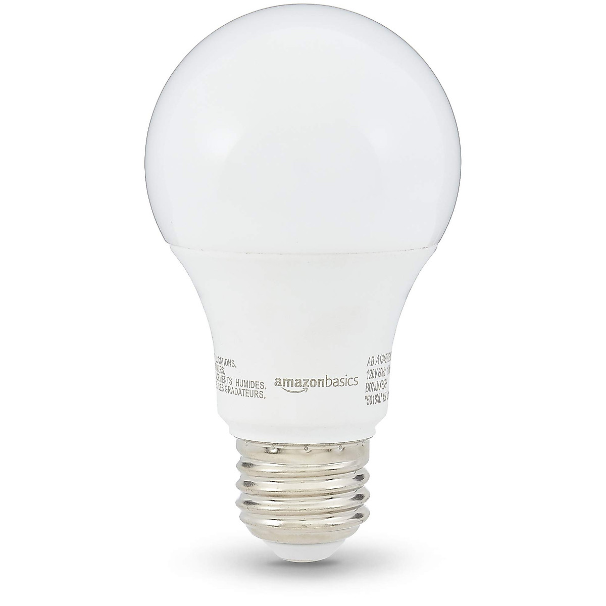 Amazon Basics 40W Equivalent, Soft White, Non-Dimmable, 10,000 Hour Lifetime, A19 LED Light Bulb | 6-Pack