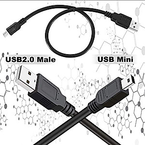 SAITECH IT 2 Pack USB 2.0 A to Mini 5 pin B Cable for External HDDS/Camera/Card Readers/MP3 Player-Black -35cm(1 feet)