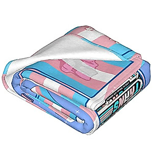 AJIIUSV Transgender Throw Blanket LGBT Flannel Fleece Blankets for Couch Sofa Indoors Outdoors Party Travel 50x60in