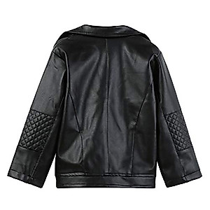 CM C&M WODRO Toddler Boys Girls Motorcycle Faux Leather Jackets Coat Winter Outwear for 1-6Y (Black, 2-3T)
