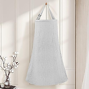 Riqiaqia Muslin Nursing Cover for Breastfeeding, Soft Cotton Breastfeeding Cover with Rigid Hoop for Baby, Multi-use Adjustable Nursing Apron Cover | Carseat Cover (Grey)