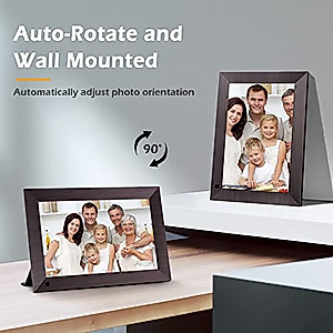 10.1 Inch Digital Picture Frame, Canupdog Smart WiFi Digital Photo Frame with IPS Touch Screen, 16GB Storage Auto Rotate Motion Sensor Electronic Picture Frame Share Photo via Frameo APP