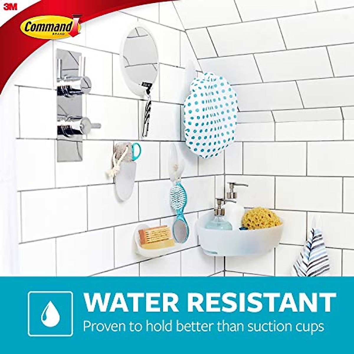 Command Bath Large Towel Hook Value Pack, Clear Frosted, 3-Large Hooks, 3-Water-Resistant Strips, Organize Damage-Free