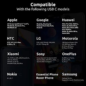 PRO Stereo Headphones Compatible with Your Motorola One 5G/Edge/Edge+/Razr 2020/Z Flip/Z Play/Moto with Hands-Free Built-in Microphone Buttons + Crisp Digital Titanium Clear Audio! (USB-C/PD)