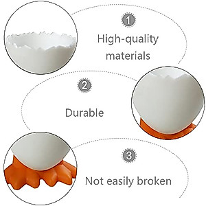 6 Pcs Egg Cups Cartoon Egg Holders Soft Hard Boiled Egg Cups for Breakfast Brunch Soft Boiled Egg(White)