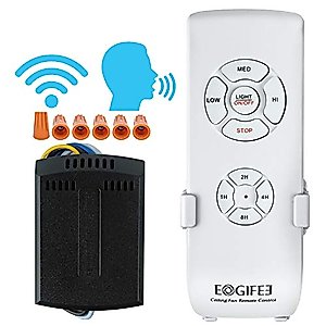 Smart WiFi Ceiling Fan Remote Control Kit Universal Small Size Receiver 12 Hours Countdown Timing 4 Speeds Compatible with Echo Alexa Google Assistant Replacement of Hampton Bay Harbor Breeze Hunter