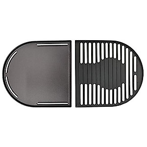 BBQ Grill Cast Iron Cooking Grate Griddle Combo for Coleman Roadtrip X-Cursion, LX, LXE, 285 Grills, Compatible with Swatop Accessories, 2-Pack