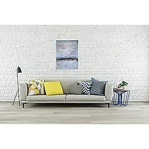 SYGALLERIER Large Abstract Canvas Wall Art with Gold Foil - Modern Coastal Oil Paintings - Contemporary Beach Pictures for Living Room Bedroom Bathroom Decor