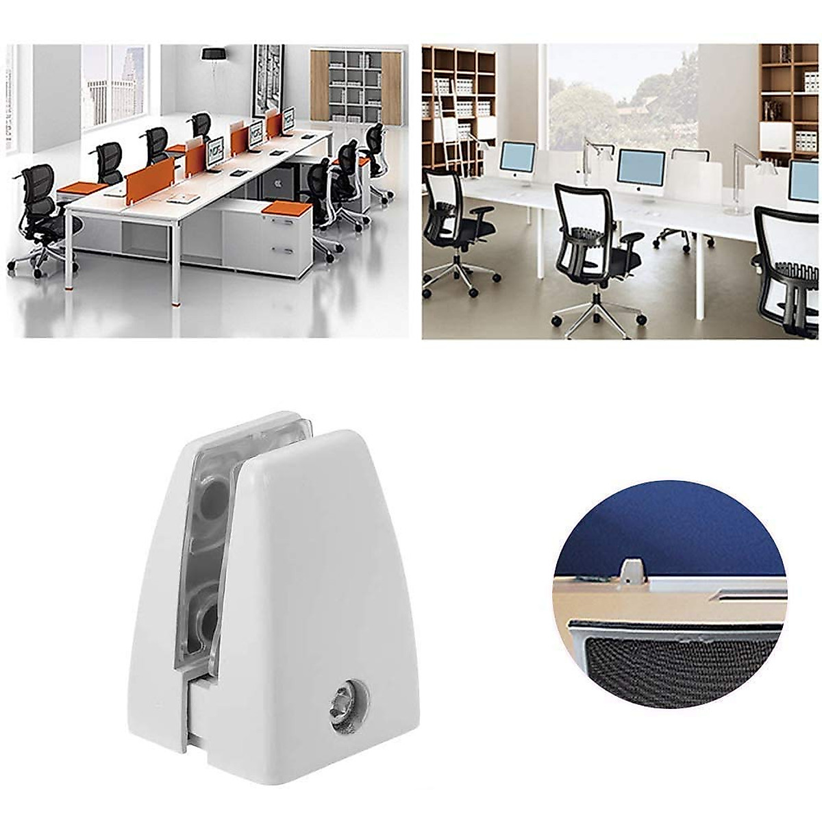 KSWLOR 20 PCS Office Desk Partition Support Bracket,Desk Divider Clamp Brackets Shelf Clip Clamp Holder Screen Clip Holders,Desk Privacy Screen Clips Clamps Sneeze Guard Bracket Support 0-1/2" Panel