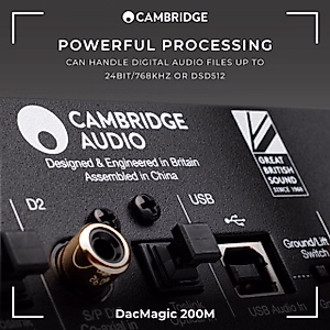 Cambridge Audio DacMagic 200M - MQA HiFi DAC and Headphone Amplifier with Bluetooth - PC/MAC Support with USB Connection - Handle Digital Files up to 24/768 or DSD512 - Special Edition Black