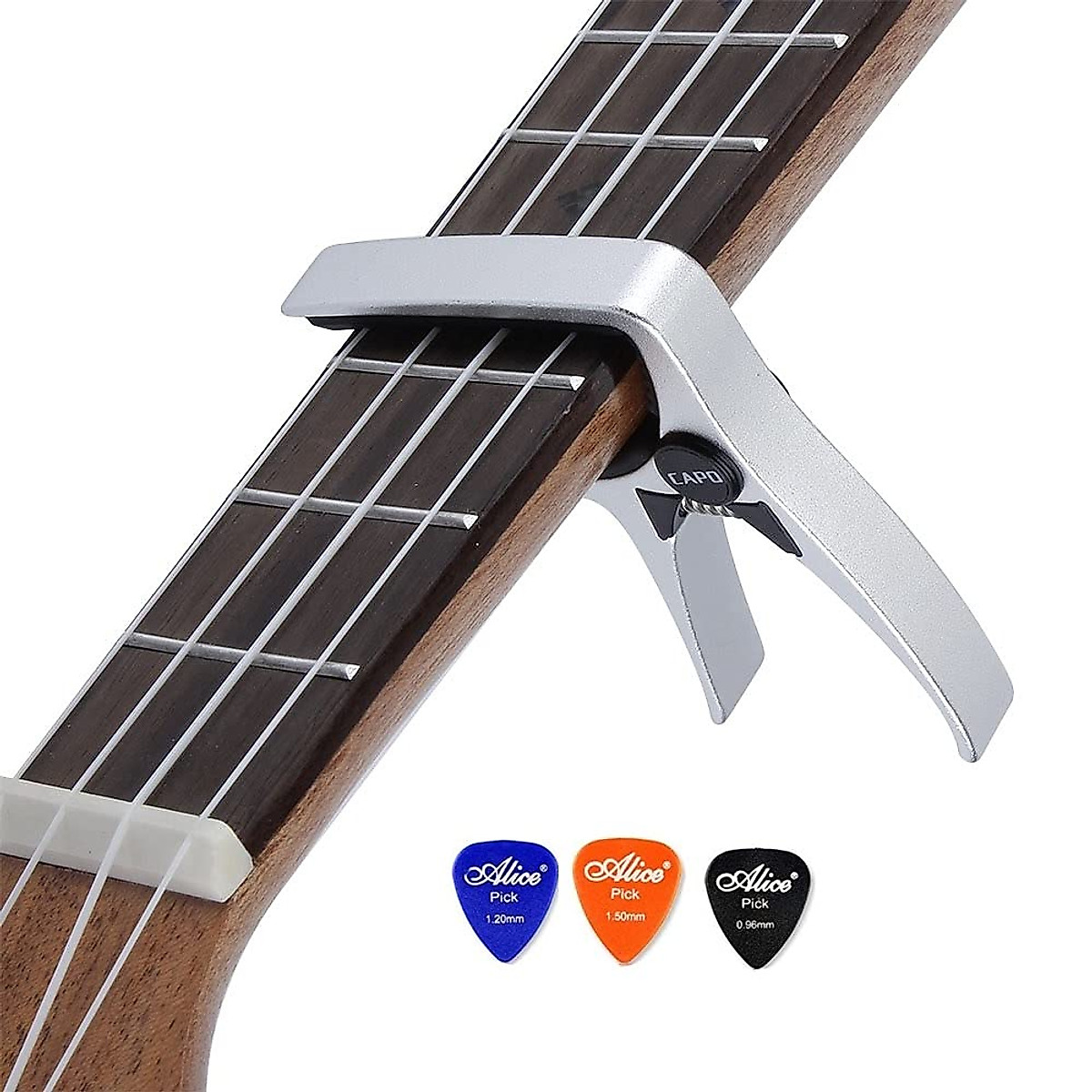 Professional Ukulele Capo, Mini Size 4 String Guitar Capo, (SILVER)