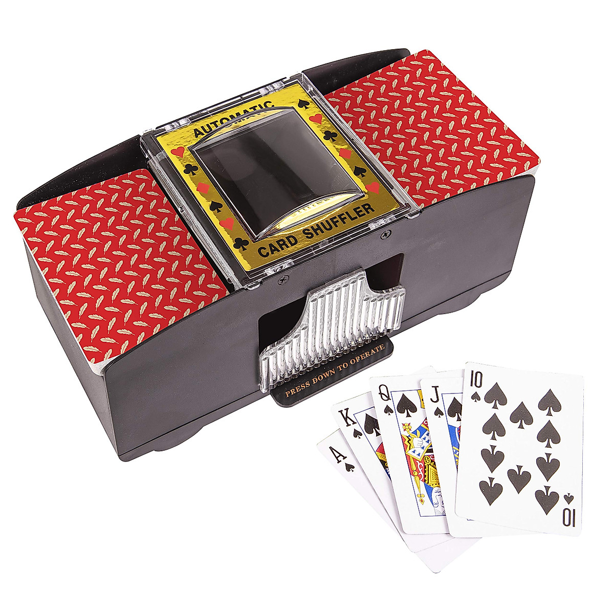 Automatic Card Shuffler I Card Shuffler 2-Deck Automatic I Electric Card Shuffler Casino Equipment I Playing Card Shuffler for Uno, Phase 10, Blackjack, Skip Bo, Texas Hold em, Poker, Home Card Games