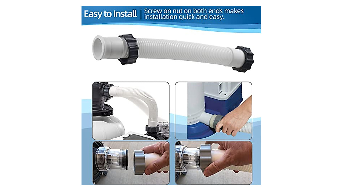 Pool Sand Filter Pump Hose - Replacement for Intex 16-inch Systems