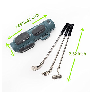 Neakomuki Dollhouse Accessories 1:12 Miniatures Golf Set Red Blue Mini Golf Clubs Miniature Sports Equipment Model for Dollhouse Cake Topper Landscape Craft Project Decoration