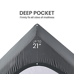 SLEEP ZONE Cooling Mattress Topper California King, Premium Zoned Cool Mattress Pad Cover, Padded Mattress Protector Breathable Washable, Deep Pocket 8-21" (Grey, Cal King)