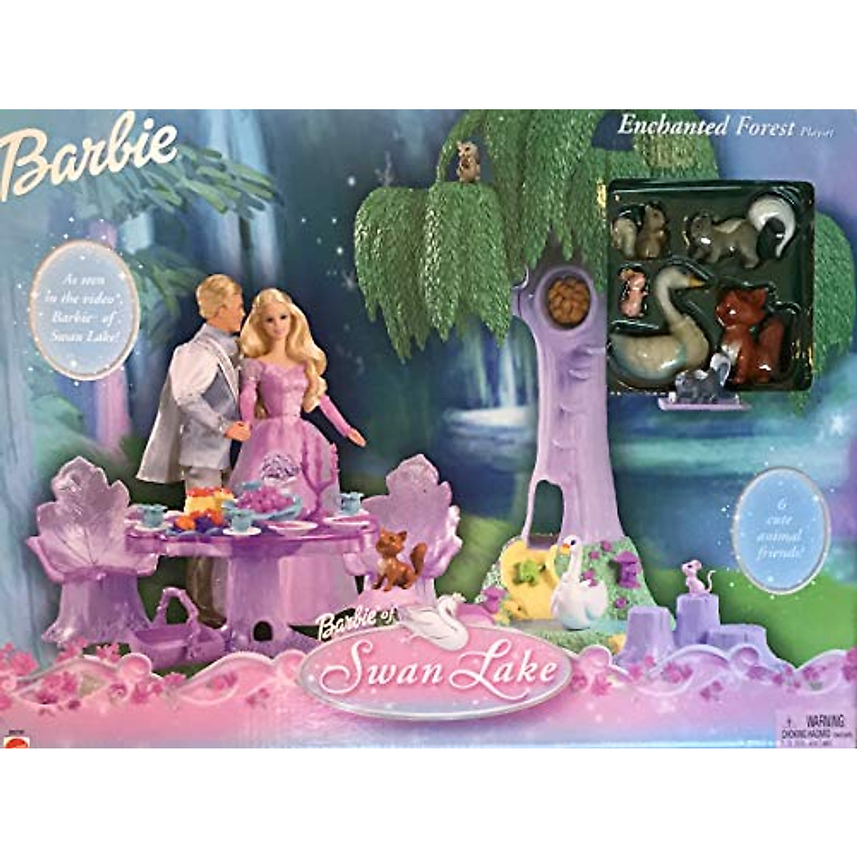 Barbie Swan Lake ENCHANTED FOREST Playset w 6 Animal Friends, Swing & MORE! (2003)