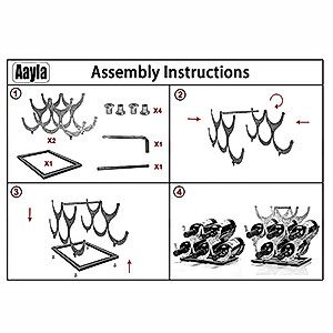 Aayla Wine Holder Rack - Metal Gold Tabletop Wine Bottle Holders, Holds 5 Wine Bottles, Assembly Required, for Wine Lovers to Store The Wine Collection