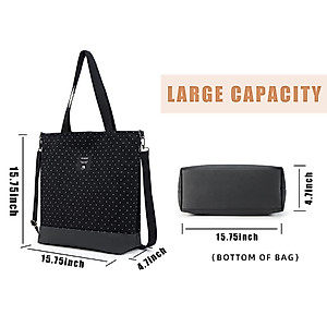 KALIDI Canvas Tote Bags Casual Shoulder Handbags Purse Geometric Patterns Crossbody Work Bag for Women, Pink