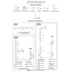 Bathroom Corner Shelf w/ Pipe Towel Bar – Farmhouse Towel Rack Made of Paulownia Wood and Cast Iron, Pipe Rack in Black Matte – Hand Towel Holder for Rustic Décor w/ 2-Tier Shelf - Rustic Brown