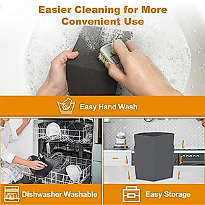 Dompion Silicone Slow Cooker Liners, Reusable 3 Divider Insert Fits for Crock-pot Oval 7 QT Slow Cooker, Dishwasher Safe, Easy Cleanup, Food-Grade BPA Free Cooking Liners for Most 7 QT Slow Cooker