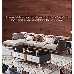 FZZDP Antique Imported Leather Three-Person Sofa Recliner Full-Size Sofa Bed Sofa Combination Furniture