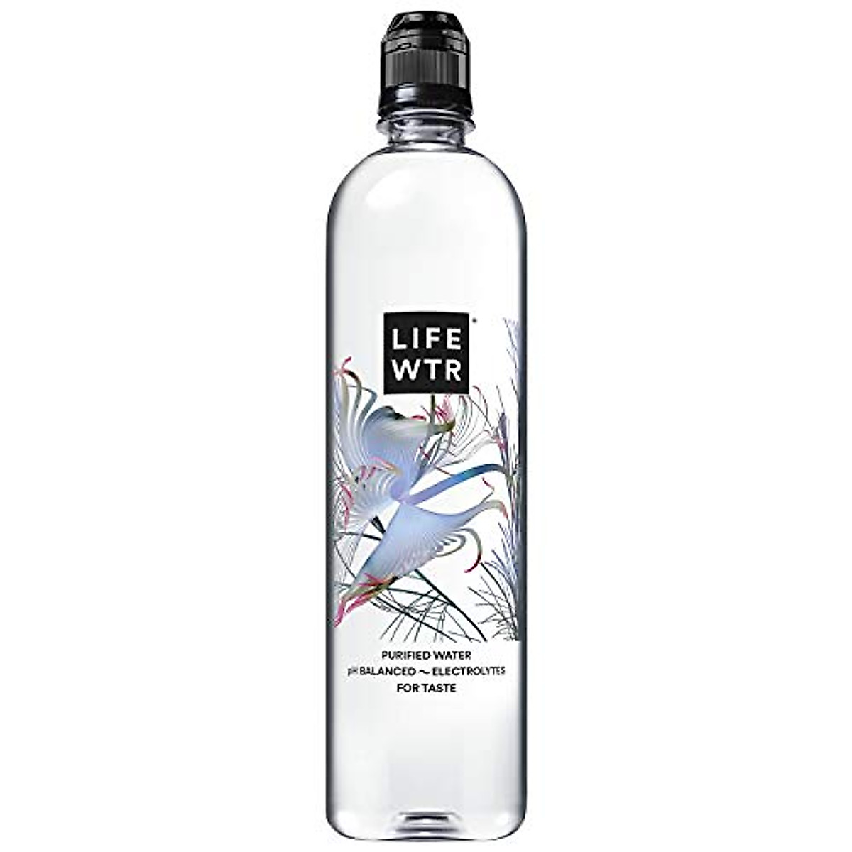 LIFEWTR Premium Purified Water, pH Balanced with Electrolytes, 100% recycled plastic bottles, 23.7 Fl Oz Flip Cap Bottles, 700 mL (Pack of 12)