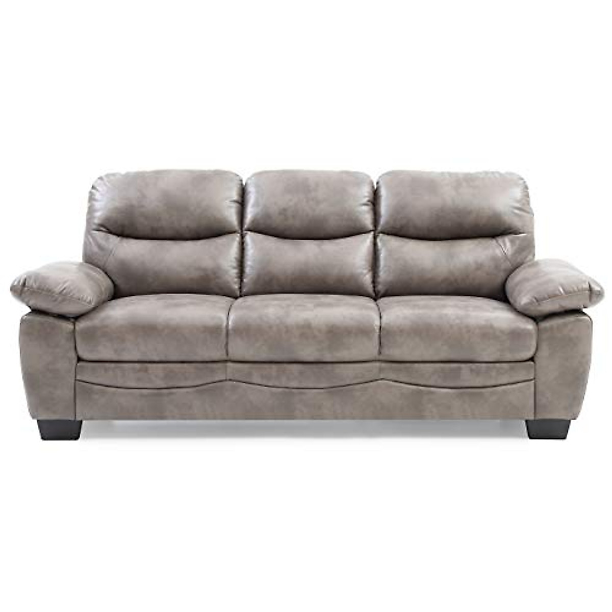 Glory Furniture Upholstered Sofa, Gray Faux Leather