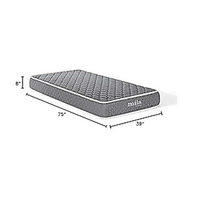 Modway Mila 8" Twin Mattress - Firm 8 Inch Memory Foam Mattress - 10-Year Warranty