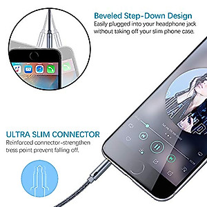 Goalfish Headphone Extension Cable, 3.5mm Extension Audio [2-Pack, 6.6ft] Male to Female Aux Adapter Hi-Fi Sound Stereo Extender Cord for Headset, iPhone, iPad, Smartphones, Tablets & More (Grey)
