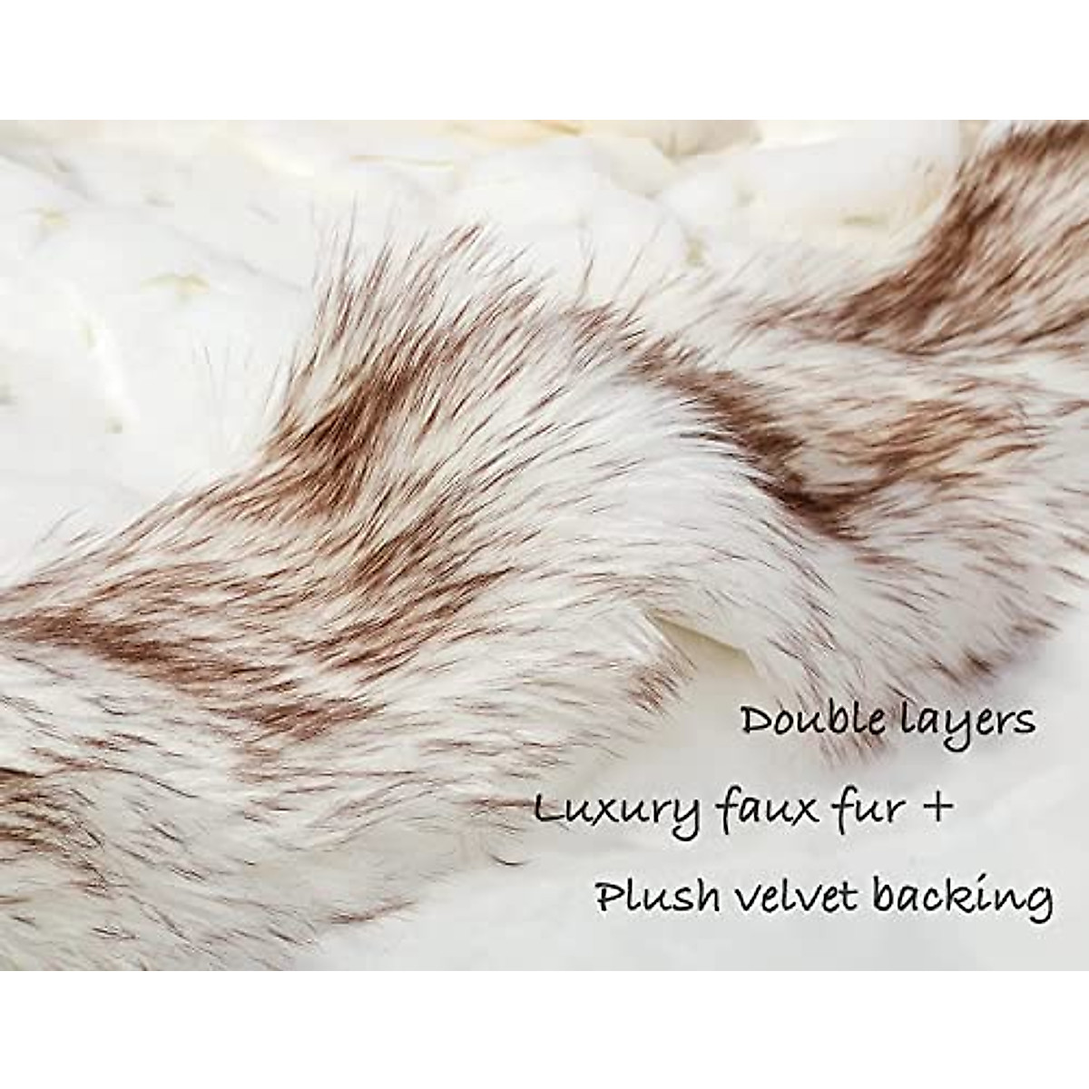 inchgrass Luxury Soft Faux Mink Fur Throw Blanket Shaggy Plush Elegant Comfortable Blanket White Long Hair for Sofa Chair Couch Living Bedding (80"x90", Elizabeth)