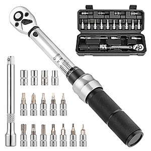COTOUXKER Bike Torque Wrench Set - 2 to 20 Nm – 1/4 Inch Driver Pro MTB Bicycle Maintenance Torque Wrench Kit Tool for Road Mountain Bikes Motorcycle Multitool