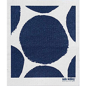 Trendy Tripper Swedish Dishcloths/Sponge Cloths: Packs of 3 Different Dark Blue Designs (3-Pk Dark Blue: Blomma/Blommor/Bubble)