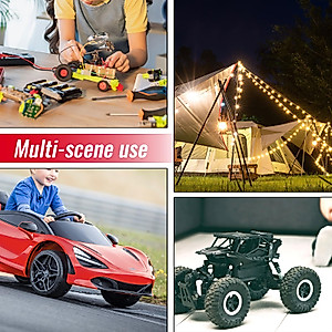 2 Packs Power Wheels Adapter for Milwaukee M18 Battery Adapter Power Wheels Battery Converter Kit with Fuse & Switch & Wire Terminals & 12 AWG Wire for DIY RC Car Toys Robotics