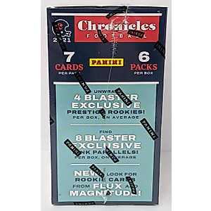 2021 Panini Chronicles NFL Football Blaster Box (42 Cards Total) 4 Prestige Rookies + 8 Exclusive Pink Parallels