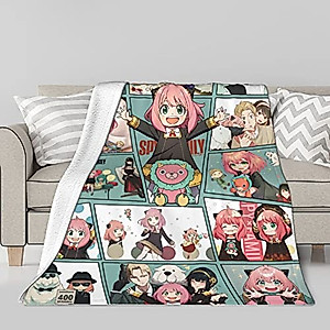 Anime Cartoon Throw Blanket Soft Warm Flannel Bed Throw Blankets Bedding for Couch Sofa Living Room Home Decor All Season Blankets - 5 60"X 50"
