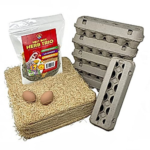 Cackle Hatchery Nest Box Accessory Kit (Standard) - Nest Box Pads, Nesting Herbs, Ceramic Nest Eggs, & Egg Cartons