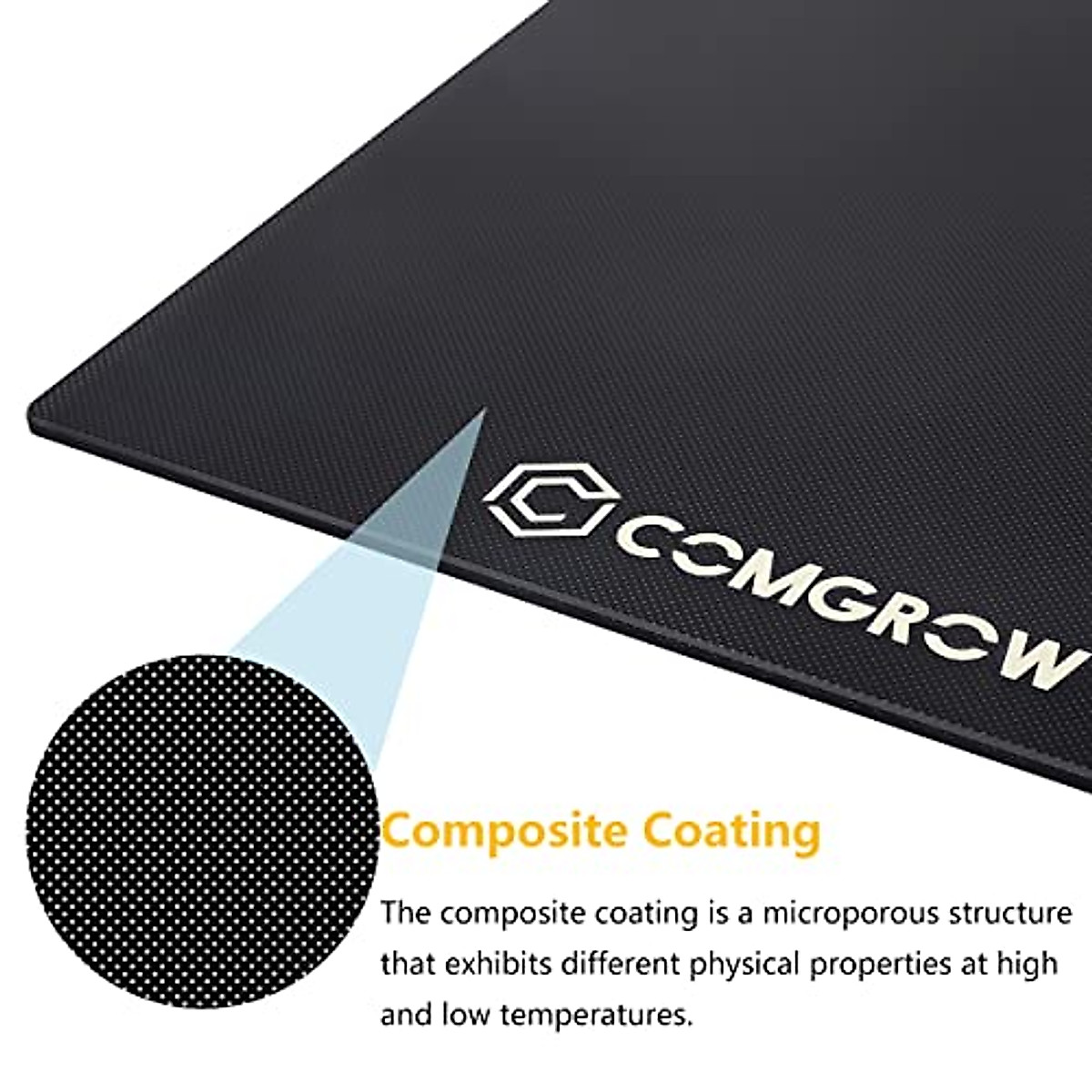 2PCS Upgraded Tempered Glass Plate with Bed Clips and Comgrow 3D Printer PLA Filament 1KG 1.75mm Spool White Color