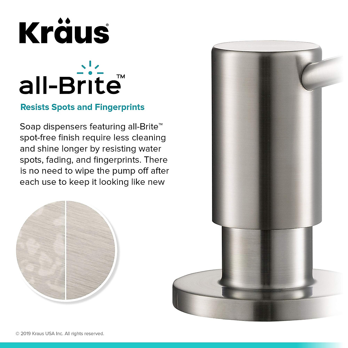 KRAUS Kitchen Soap and Lotion Dispenser in Spot Free Stainless Steel, KSD-43SFS