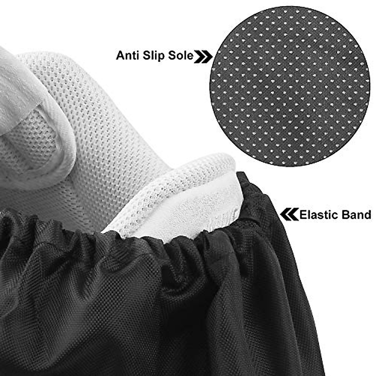 5 Pairs Waterproof Shoe Covers Reusable Non Slip Shoe Covers For Indoors, Thickened Oxford Cloth Boot Covers For Contrators And Carpet Floor, One Size Fit Most Men's Shoes Size 9-12