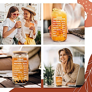 HEXMOZ Chaos Coordinator Gifts for Women, Boss Lady - Boss Day Gifts - Thank You, Appreciation Gifts for Coworkers, Leaders, Managers, Nurses, Assistants, Friends - Office Gift Ideas - Glass Cup