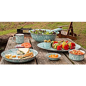 Golden Rabbit Enamelware - Sea Glass Pattern - 4qt Serving Bowl