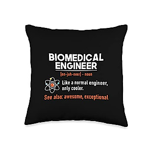 Biomedical Engineer Shirts Biomedical Engineer-Biomed Bioengineering Scientist BME Throw Pillow, 16x16, Multicolor