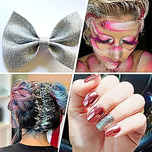 Ultra Fine Glitter 80g/2.8oz Craft Glitter Powder,Resin Glitter Powder Sequins Flake,Metallic Iridescent Glitter for DIY Crafts, Nail Art, Hair Face Body, Epoxy Resin, Painting, Festival Decor(Sliver)