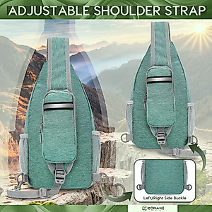 ZOMAKE Small Sling Bag, Travel Sling Backpack, Waterproof Hiking Cycling Crossbody pack for Men Women(Army Green)