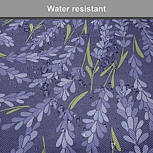 Lunarable Lavender Chair Seating Cushion, Healing Aromatic Herbs on Dark Background with Olive Green Stems, Anti-Slip Seat Padding for Kitchen & Patio, 16"x16", Blue Violet Night Blue