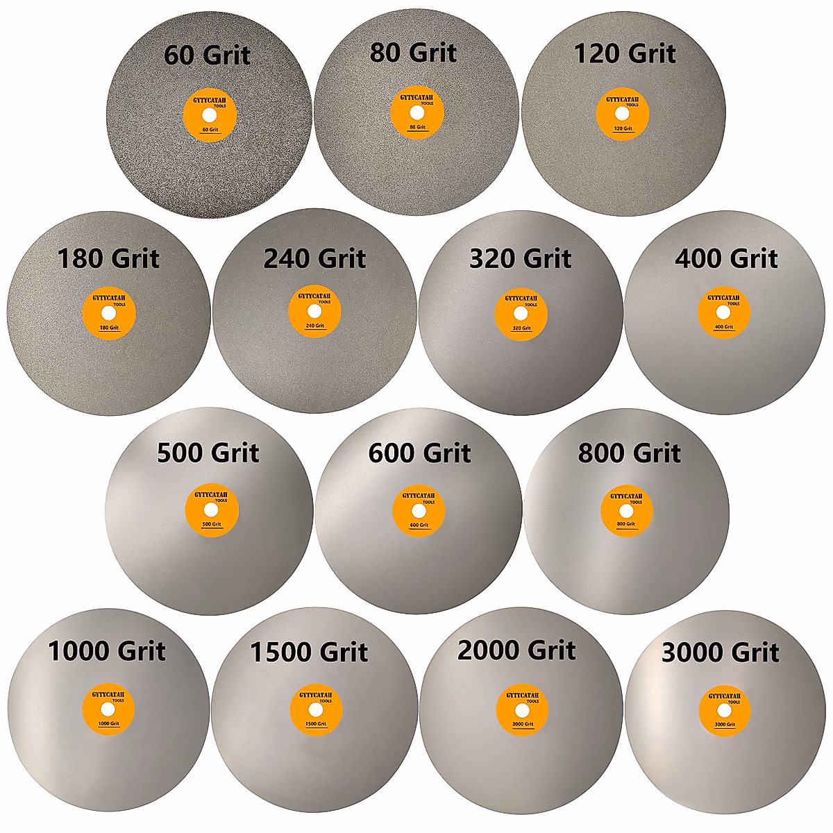 GYTYCATAH Diamond Flat Lap Disc, 8" x 1/2" Arbor 120 Grit, Diamond Coated Flat Lap Wheel for Gemstone Ceramics Stone Glass, Grinding Sanding Disc Lapping Polishing Disc